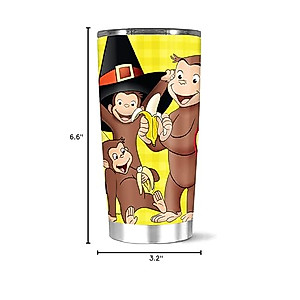 Tumbler Stainless Steel Insulated 20 oz curious Iced george Hot Coffee Tea Wine Cold Cup Mug Suit for Home Office Travel
