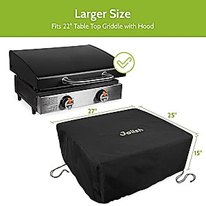 Joiish 22 inch Griddle Cover for Blackstone Griddle with Hood, 600 D Waterproof Tabletop Grill Cover with Oil-Proof Coating, Outdoor BBQ Machine Protector