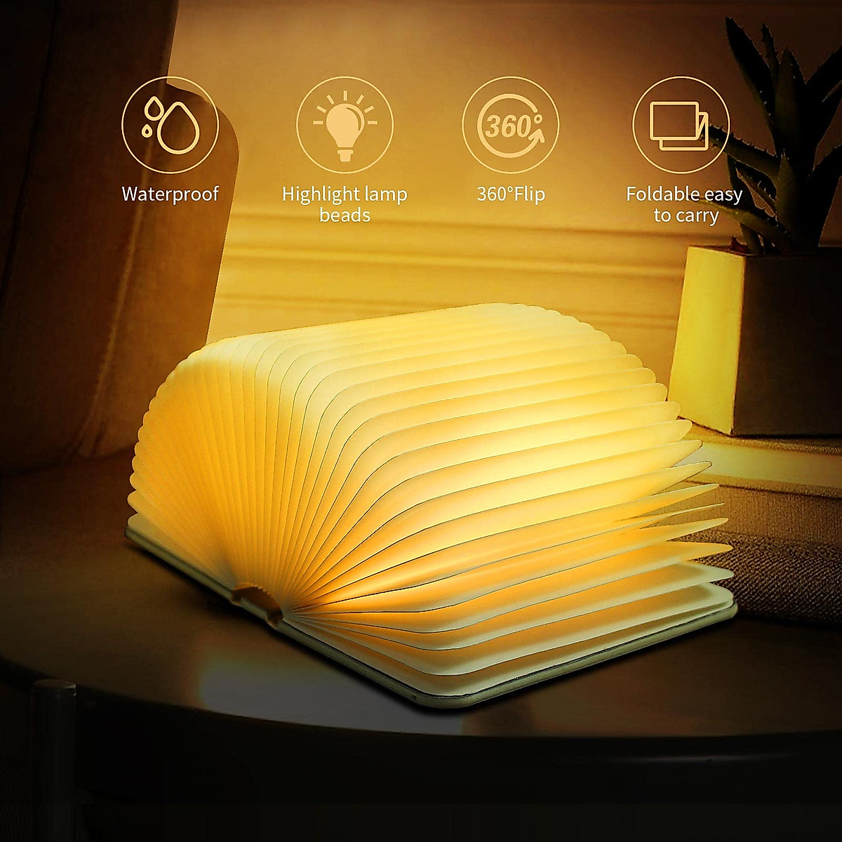 QXMGCBOK Dragon Night Light, 3D Embossed Folding Book Lamp, Dragon Gifts for Book Lovers (Flying Dragon Book Lamp)