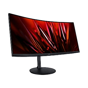 Acer Nitro 34" QHD 3440 x 1440 1500R Curved PC Gaming Monitor AMD FreeSync Premium 165Hz Refresh 1ms (VRB) ZeroFrame Design 2 x Display Port 1.4 & 2 x HDMI 2.0 Ports XZ342CU Sbmiipphx,Black