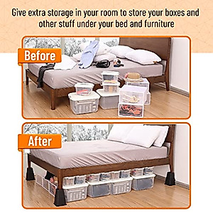 Mr. Pen- Adjustable Bed Risers, Furniture Risers, Set of 4 Risers, Elevation in Heights 3, 5 or 8 Inch, Table Riser, Risers for Bed Frame, Bed Height Risers, Bed Raiser, Bed Frame Riser, Desk Risers