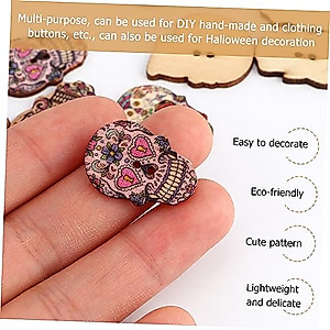 COHEALI 144 Pcs Wooden Skull Button DIY Wood Buttons Replacement Buttons Coat Buttons Small Wooden Buttons Scrapbooking Wood Sewing Buttons DIY Scrapbook Wood Decor Child Cartoon Clothing