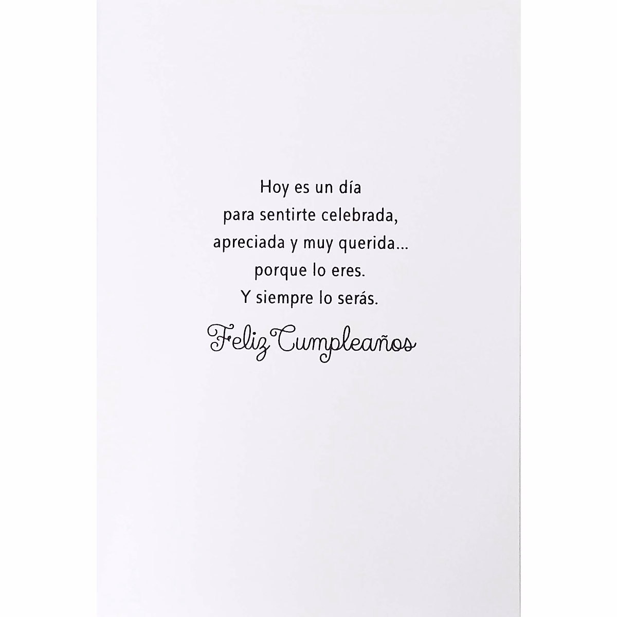 Greeting Card Feliz Cumpleanos Sobrina - Happy Birthday to Niece in Spanish Espanol Hoy es un dia para sentirte celebrada, apreciada y muy querida