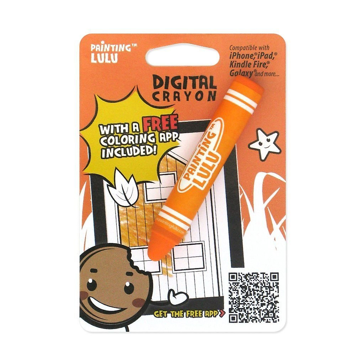 Best Stylus for Kids - Fun Crayon Stylus Pen. Orange Kids Stylus for iPad, Tablets and Touch Screens