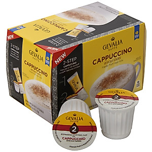 Gevalia Kaffe, 2-Step K-Cup & Froth Packets, (Cappuccino Espresso), 6 Count (Pack of 3)