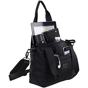 BODHI Metro Soft Puffy Midi Shoulder Bag with Crossbody Strap - Black