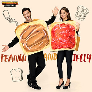 Spooktacular Creations Peanut Butter and Jelly Costume, Halloween Adult Couple Costume for Halloween Dress Up Party