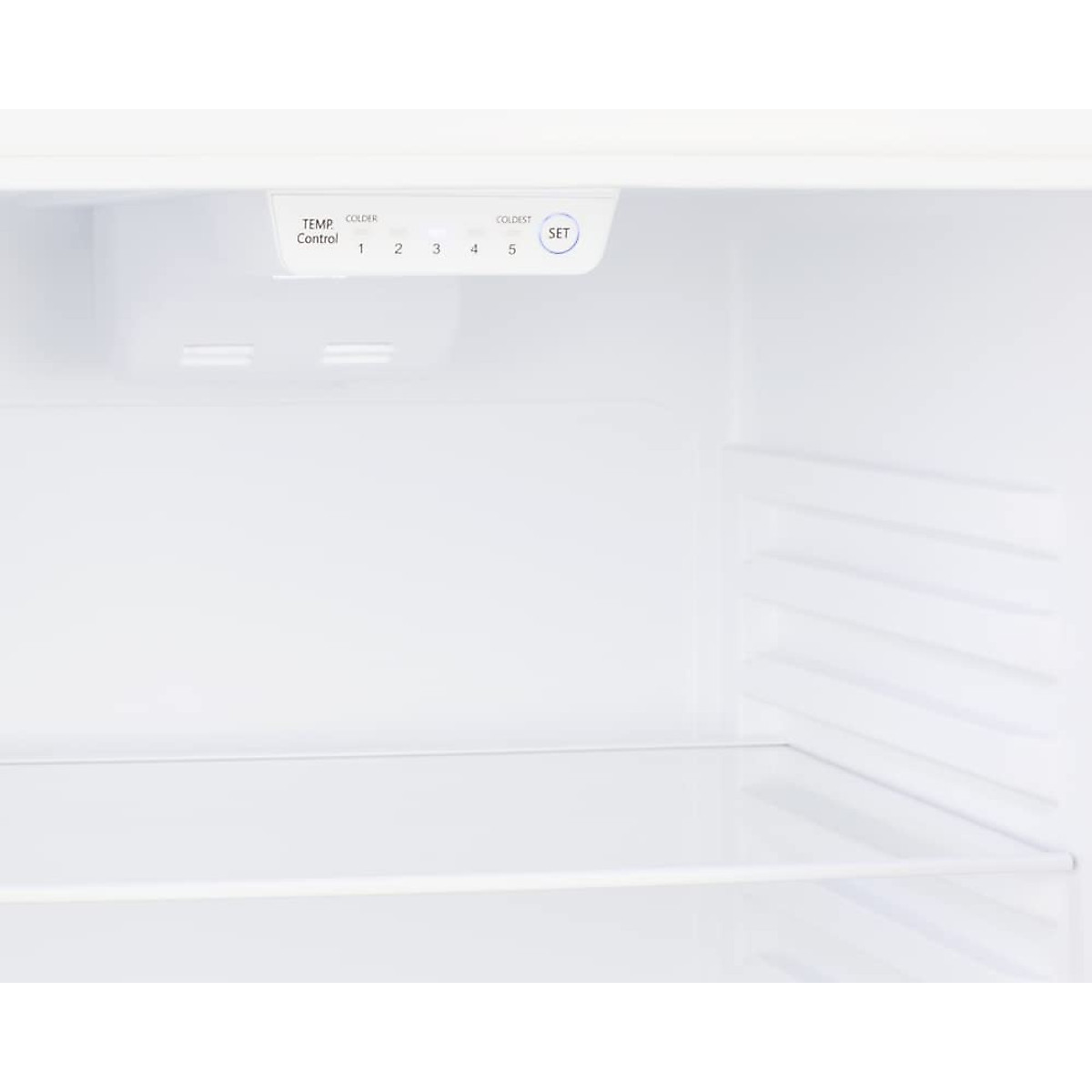 Summit Appliance FF1293SSIM 24" Wide Top Mount Frost-Free Refrigerator-Freezer with Icemaker in Stainless Steel Look, Black Cabinet, Adjustable Thermostat, Door Storage, Interior LED Lighting