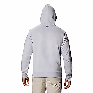 Columbia Men's PFG Running Line Hoodie, Cool Grey/Vivid Blue Tuna, Medium