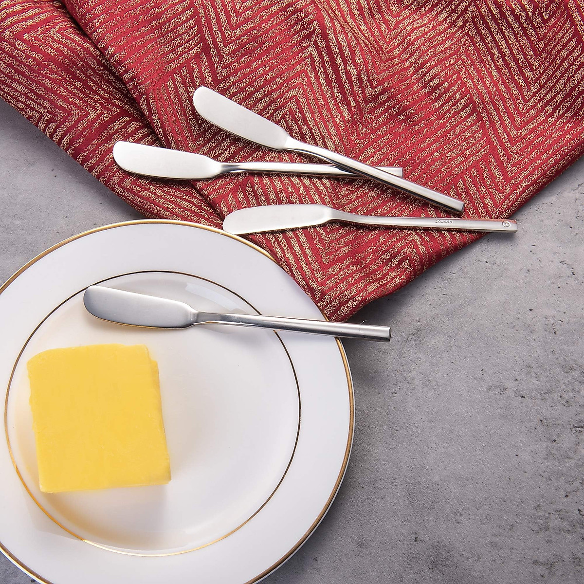 IMEEA Butter Knife Stainless Steel Butter Knife Spreader 6.5-Inch Cheese Spreaders, Set of 4