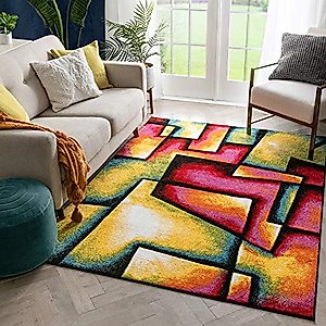 Well Woven Fortuna Boxes Multi Hand-Carved Abstract Geometric Pattern Area Rug 8x10 (7'10" x 9'10")