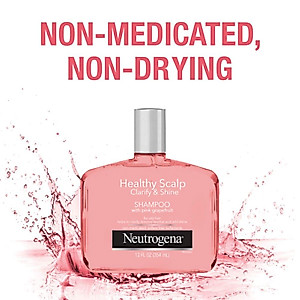 Neutrogena Exfoliating Healthy Scalp Clarify & Shine Shampoo for Oily Hair and Scalp, Anti-Residue Shampoo with Pink Grapefruit, pH-Balanced, Paraben & Phthalate-No, Color-Safe, 12 Fl Oz (pack of 3)