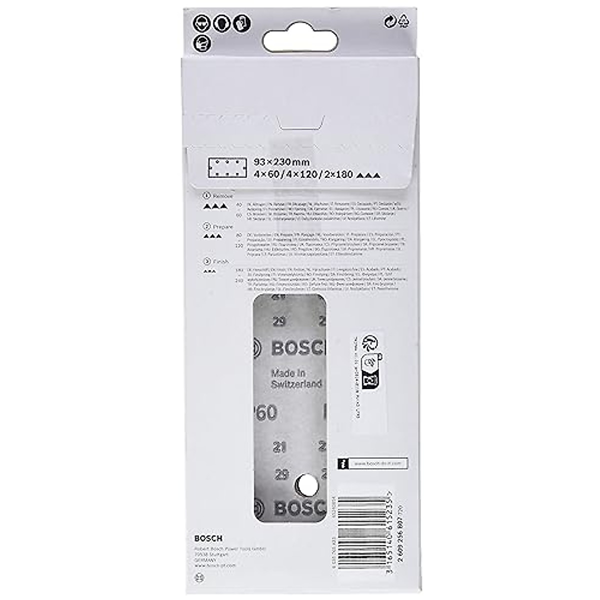 Bosch 2609256B07 Sanding Sheet Set for Orbital Sanders (10-Piece)