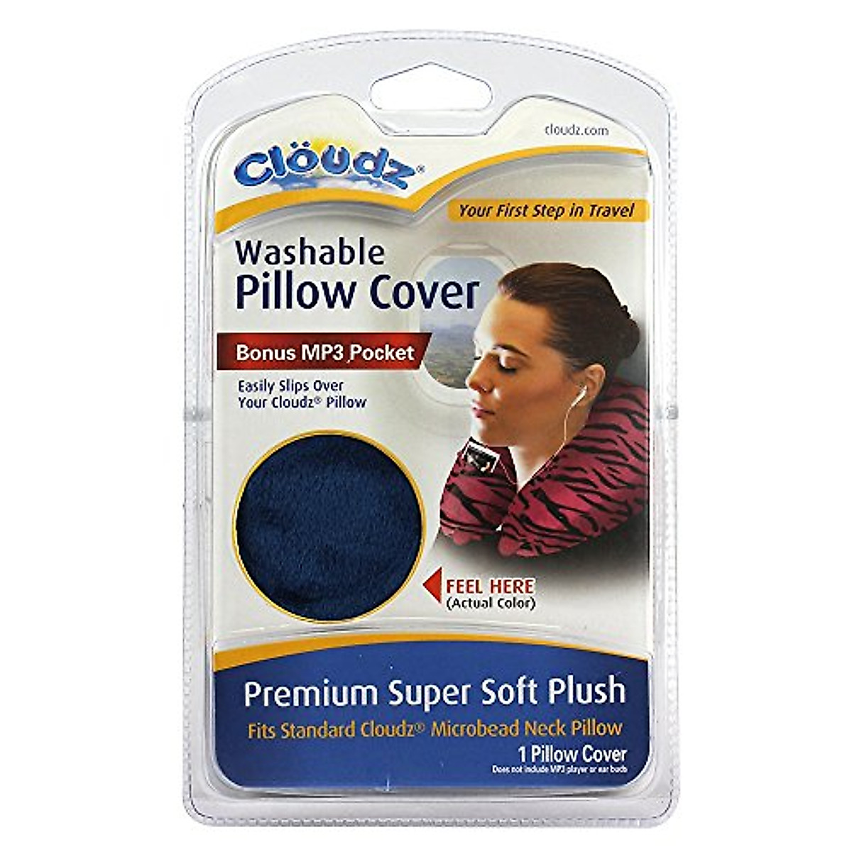 Cloudz Washable Travel Neck Pillow Cover - Blue