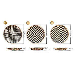 LilaCraft 3 Packs, Wall Baskets, Small Woven Basket Set, Natural Woven Tray, Bamboo Tray Woven, Trendy Hangers, Boho and Chic Decoration for Bedroom, Bathroom, Kitchen (Coastfully)