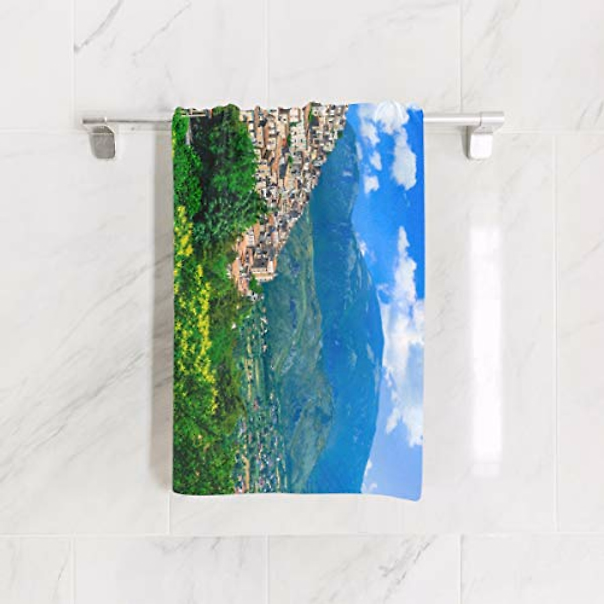 ALAZA Microfiber Gym Towel Beautiful Italy Villages, Fast Drying Sports Fitness Sweat Facial Washcloth 15 x 30 inch