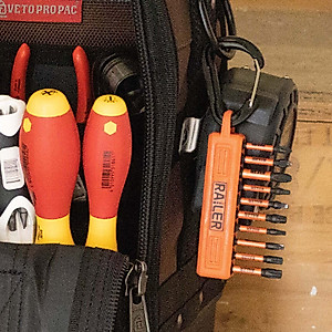 Spanner Screwdriver Bit Set - Railer 5PC S2 Steel 2" Spanner Snake Eyes Impact Driver Bit Set With A Tool Storage Bit Holder & Carabiner