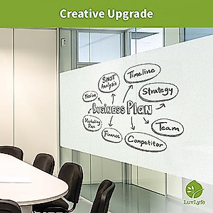 LuvLyfe Window Privacy Film Frosted Glass Window Film with Tools, UV Blocking Window Tint, Non Adhesive Static Cling Removeable Window Clings for Bathroom, Bedroom and Office(Pure, 17.5" * 78.7")