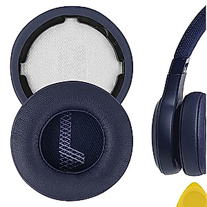 Geekria QuickFit Protein Leather Replacement Ear Pads for JBL Live 400BT Headphones Earpads, Headset Ear Cushion Repair Parts (Blue)