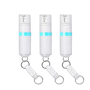 POM Pepper Spray Flip Top Keychain - Maximum Strength OC Spray Self Defenes - 25 Bursts, 10ft Range - Accurate Stream Pattern