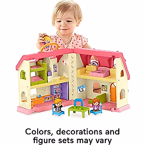 Fisher-Price Little People Toddler Playset, Surprise & Sounds Home, Playhouse with Music Phrases and Figures for Preschool Pretend Play