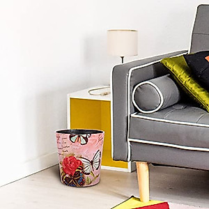 GANAZONO Leather Trash Can Wastebasket Waste Toilet Paper Bin Basket Garbage Container Wastebasket Garbage Bin for Bathroom Bedroom Office Home Car