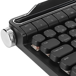 Red Switch Typewriter Mechanical Keyboard, 100 Keys RGB Backlight Retro Bluetooth Gaming Keyboard, Keyboard for Windows for Android for iOS (Black)