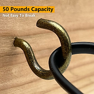 Allkeen 20 Pcs Stainless 2.36 Inches Screw Hooks for Outdoor String Lights, Ceiling Hooks for Hanging Plants, Christmas Lights & Patio Lights Hooks, Bronze