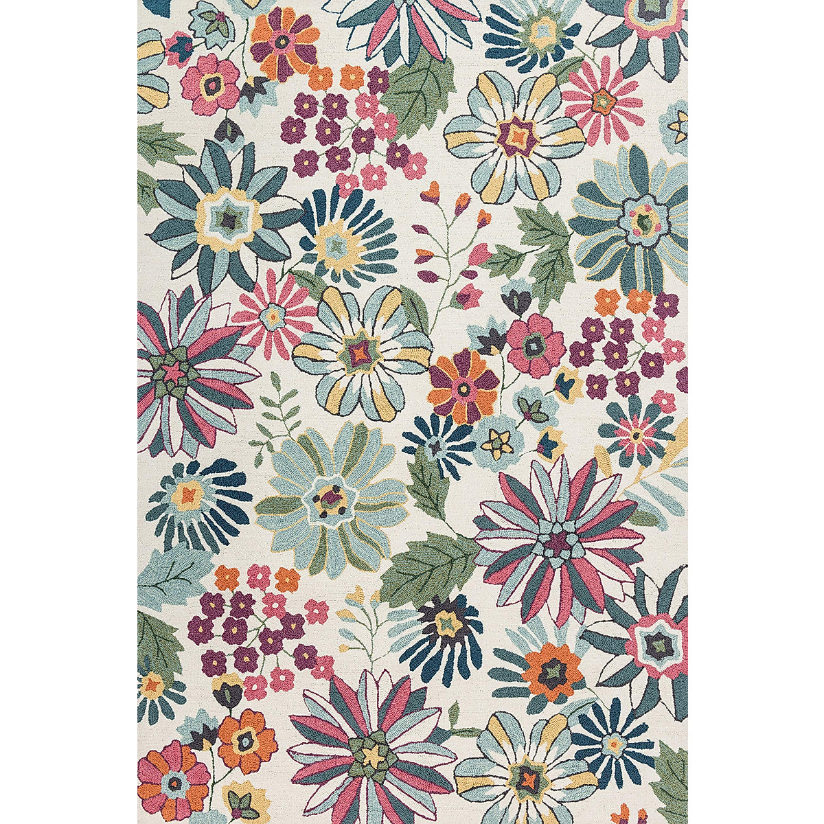 Loloi Francesca Collection Area Rug, 1'-6" x 1'-6", Ivory/Pistach