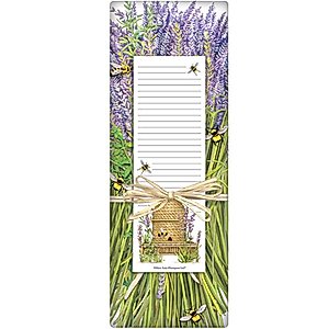 Mary Lake-Thompson Lavender Beehive Flour Sack Towel with Notepad Gift Set