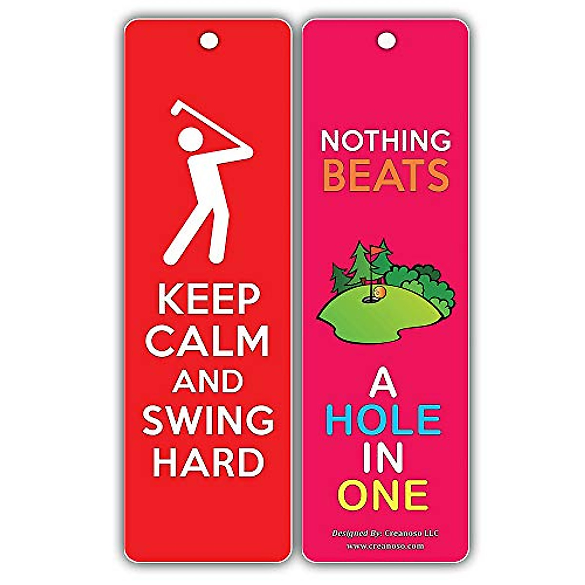 Golf Bookmarks Cards (60-Pack) – Six Assorted Quality Inspiring Inspirational Motivational Sayings Bookmarks Bulk Set – Premium Gift for Golfers Golf Tournament