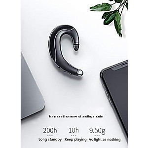 XpacEbank Wireless Bluetooth Headphone, Painless Wearing Earbuds with Mic, Non Ear Plug Bone Conduction Ear Hook Headsets, Lightweight, Waterproof Earpiece for Sports/Workout/Music