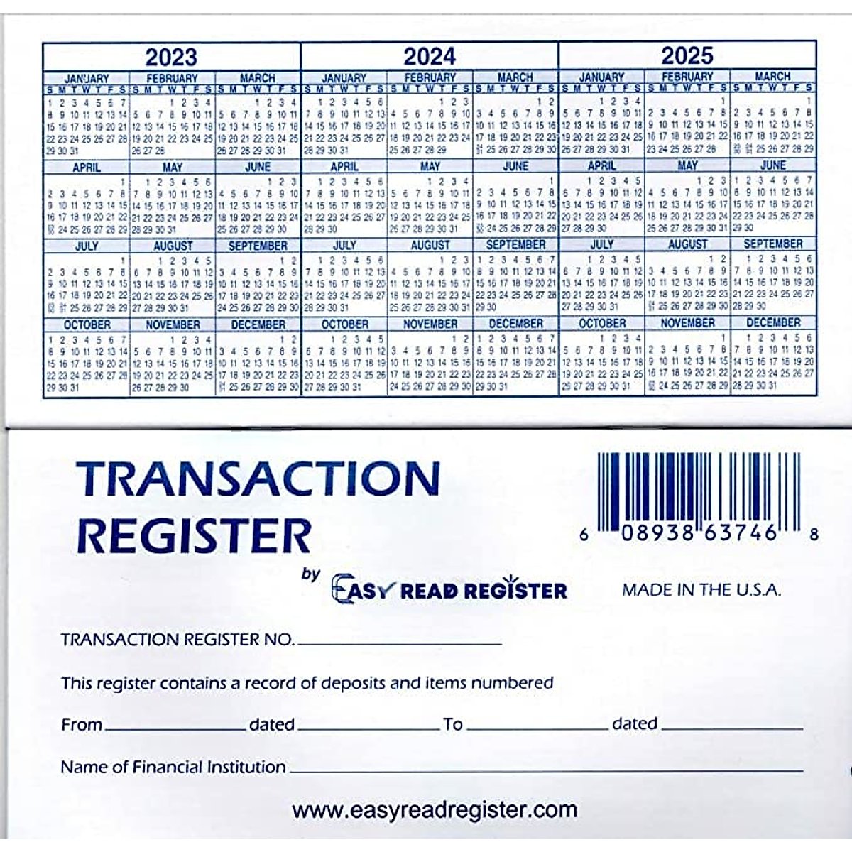 12 Check registers for Personal Checkbook - Checkbook Ledger Transaction Registers Log for Personal or Business Bank Checking Account, Saving Account, Deposit, Credit Card, and Large Booklet