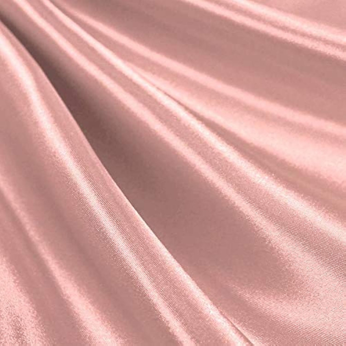 AK TRADING CO. 60" inches Wide-by The Yard-Charmeuse Bridal Satin Fabric for Wedding, Apparel, Crafts, Decor, Costumes (Blush, 5 Yards)