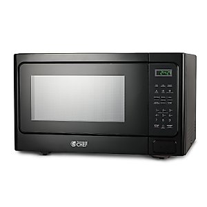 COMMERCIAL CHEF Microwave 1.3 Cu Ft with 10 Power Levels, Microwave with Push Button Door Lock, 1000W Countertop Microwave with Timer and Digital Controls, Black