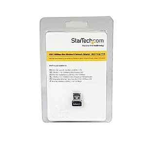 StarTech.com USB 150Mbps Mini Wireless N Network Adapter - 802.11n/g 1T1R Wi-Fi Adapter (USB150WN1X1)