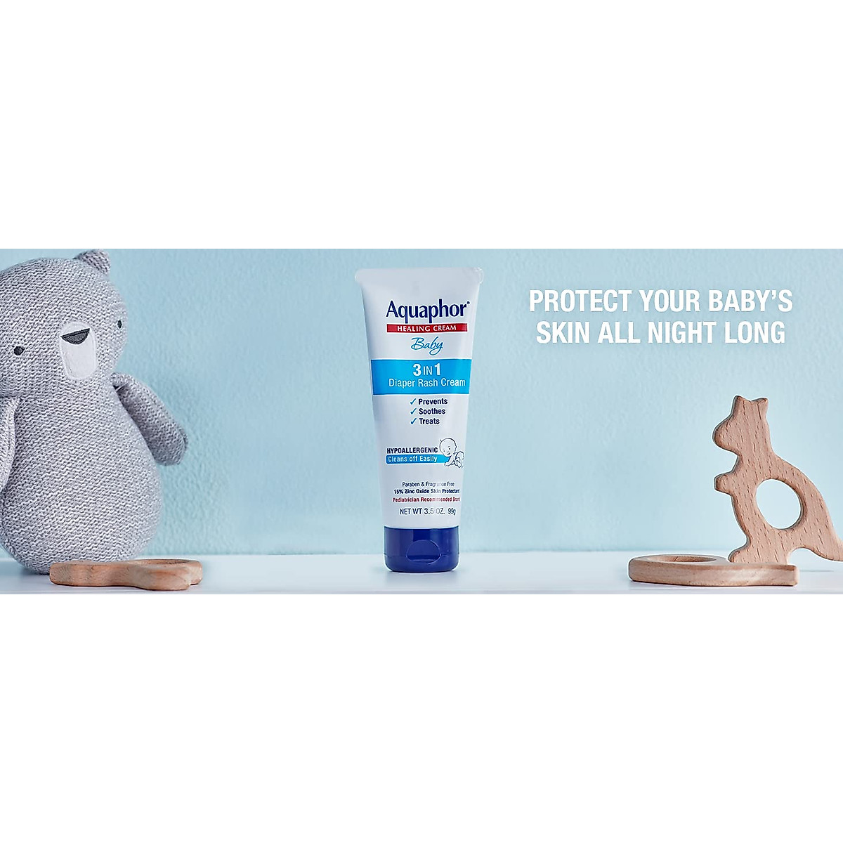 Aquaphor Baby Healing Cream 3 In 1 Diaper Rash 3.5 Ounce (100ml)
