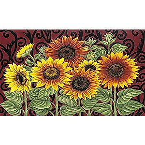 Toland Home Garden 800108 Sunflower Medley Fall Door Mat 18x30 Inch Summer Outdoor Doormat for Entryway Indoor Entrance