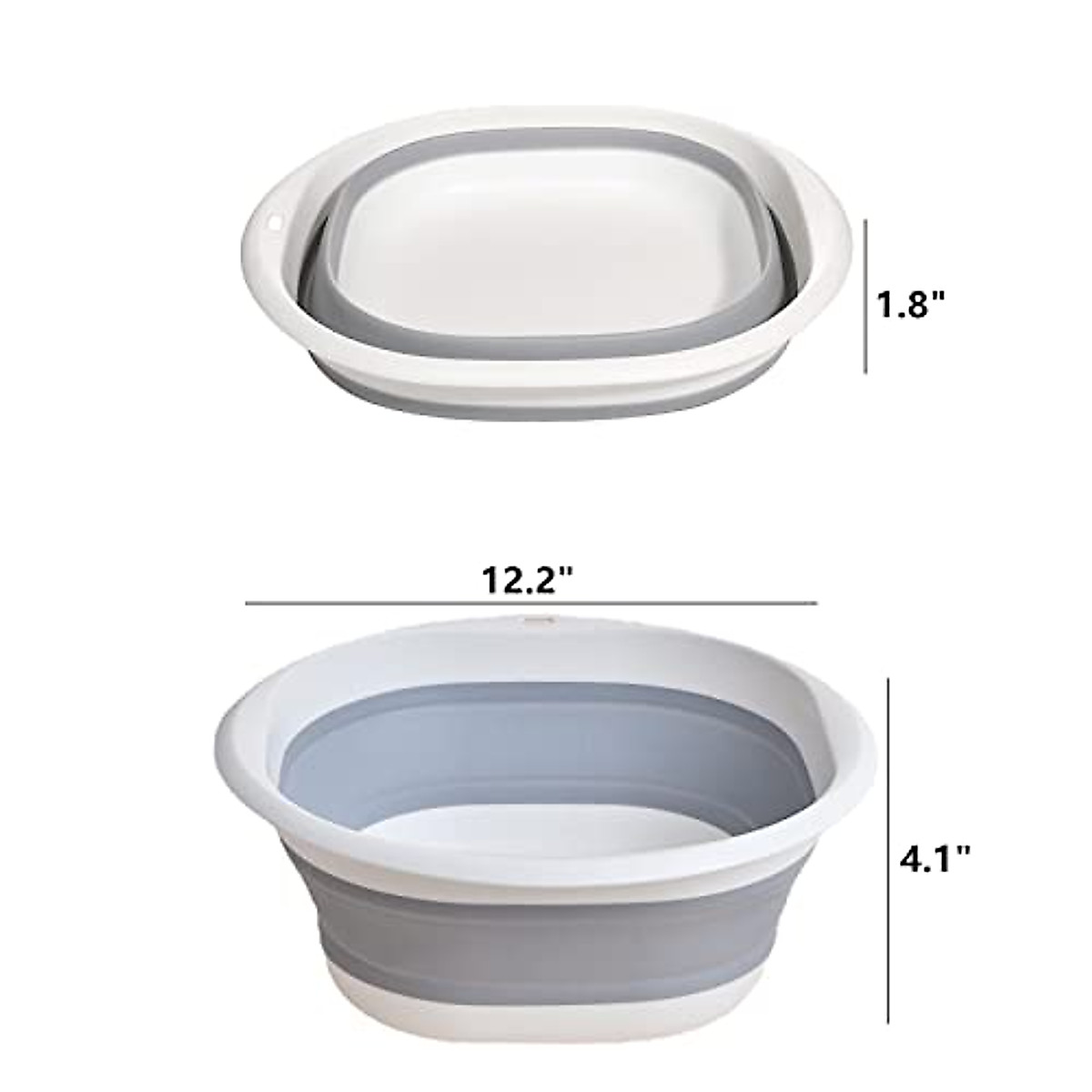 Kvoike 12.2" Foldable washbas, Multipurpose Plastic Washing Basin,Lightweight Collapsible Wash Basin,for Camping Supplies, Marine, Camper Accessories for Travel Trailers