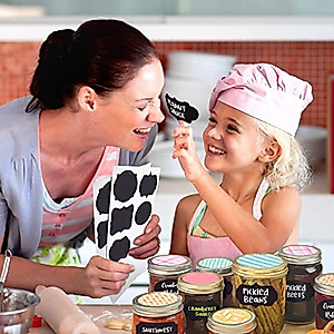 173 Pack Premium Chalkboard Label Stickers Bulk with 2 Chalk Markers, Reusable, Removable, and Waterproof Food Labels for Kitchen and Pantry Containers, Mason Jars, Kids' Bottles, and Storage Bins