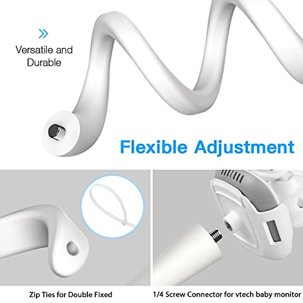 Koroao Flexible Twist Mount for VTech VM819/VM3252 Baby Monitor Without Tools or Wall Damage