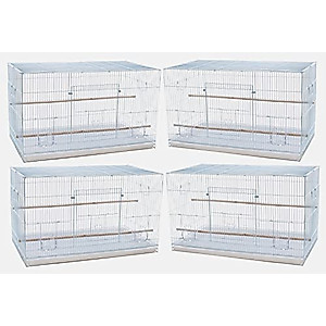 Lot of 4 Large 30" Flight Bird Breeding Cage Canary Aviary Lovebird Budgie Finch Parakeet(White)