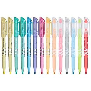 PILOT Pen 16258 FriXion Light Pastel Erasable Highlighters, Chisel Tip, Assorted Ink Colors, 14 Count