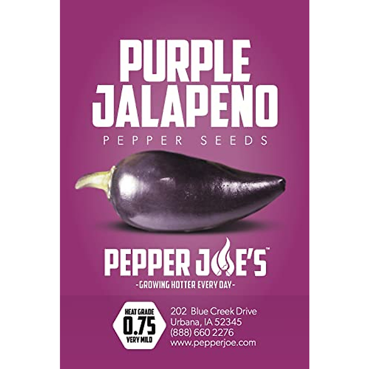Pepper Joe’s Purple Jalapeno Pepper Seeds ­­­­­– Pack of 10+ Rare Mild Hot Pepper Seeds – USA Grown ­– Premium Non-GMO Purple Jalapeno Seeds for Planting in Your Garden
