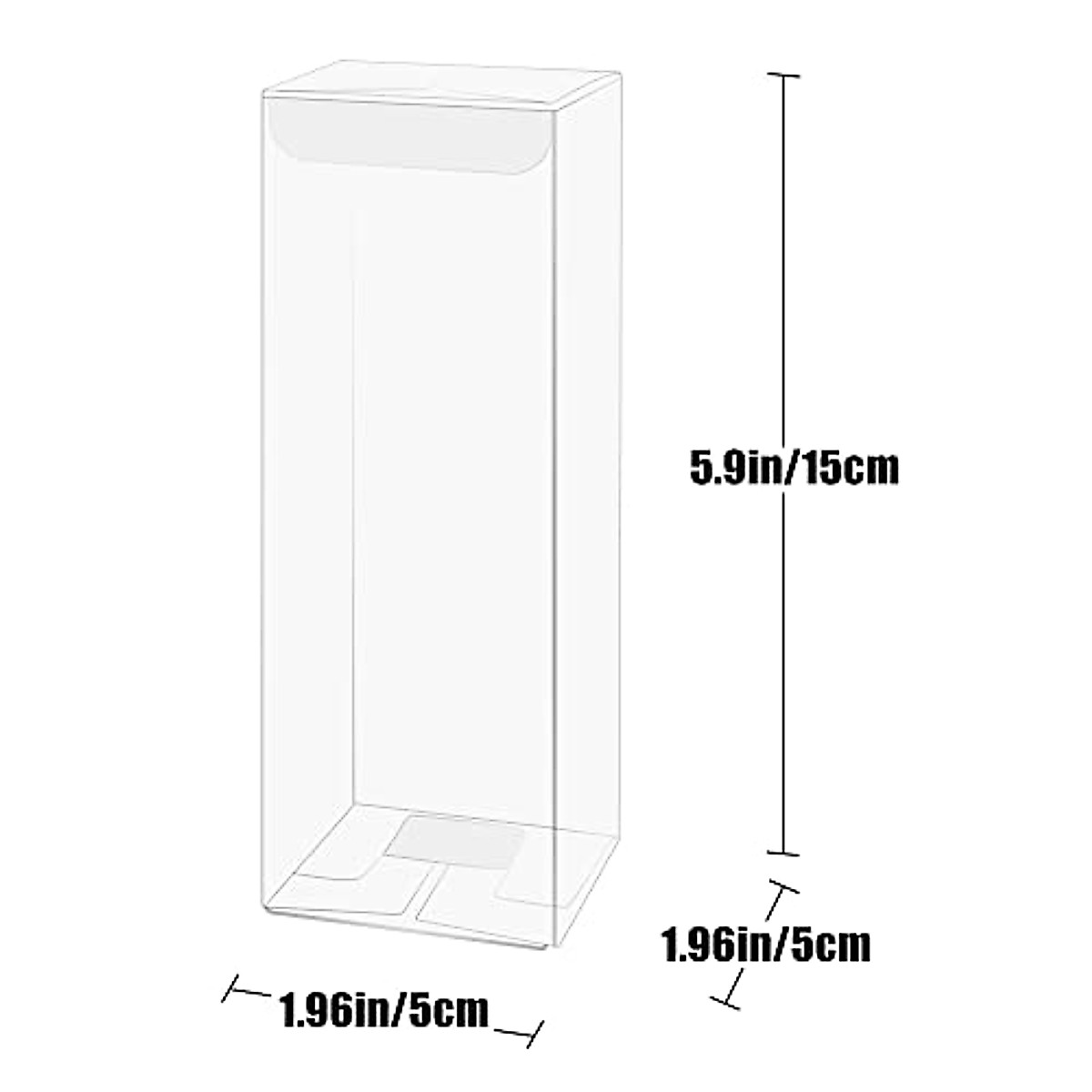 BILLIOTEAM 36 PCS Clear Gift Favor Boxes Candy Gift Box Clear Rectangle Box Plastic Box Transparent Candy Box Chocolate Cookies Treat Boxes For Christmas,Wedding,Party,Gift Wrapping(2" X 2" X 6")