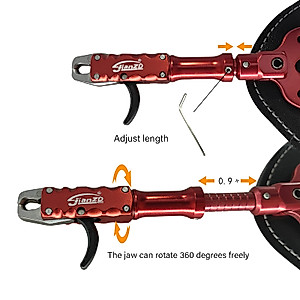 xxiaojun Adjustable Wristband Release, Index Finger Release, Composite Bow, 360 degree rotatable Jaws, Automatic Closure, Bow and Arrow Archery Accessories, Archery Release Aids (red)