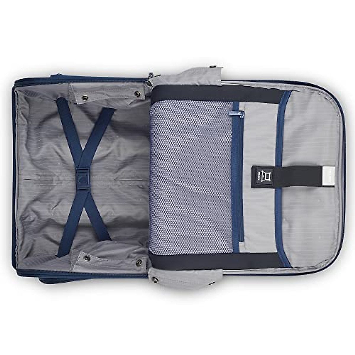 DELSEY Paris Helium DLX Softside Luggage Under-Seater with 2 Wheels, Navy Blue, Carry on 16 Inch