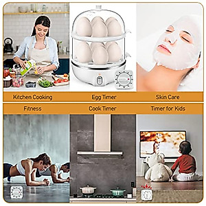 aGIOGIO 2-Pack Square 60 Minute Mechanical Kitchen Timer,Chef Cooking Timer Clock with Loud Alarm,No Batteries Required - Kitchen Learning Management Timer Magnetic Backing with Fridge Magnets