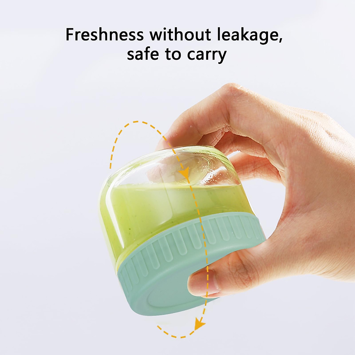 FEOOWV 6pcs Salad Dressing container, Glass Small condiment with Lids-DippingSauce Cups Set-Leakproof Reusable with Lid Small Jars Lunch Box Accessories (2.7oz/80ml)