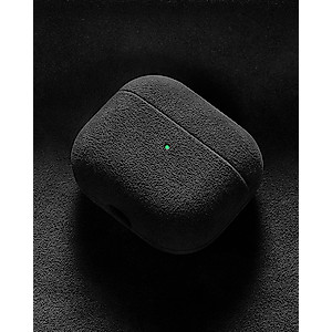 Luxury Alcantara AirPods Case. Premium Italian Imported Material. Fully Wrapped Inside & Outside. 360 Protection. (AirPods 3rd Generation, Black)